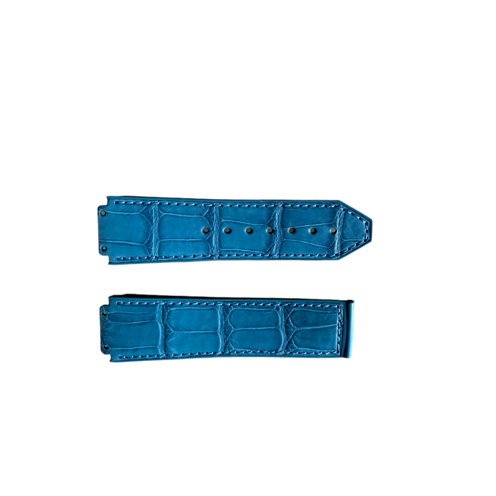 Authentic Hublot Blue Crocodile Rubber Watch Strap Band 22mm 12-341-80