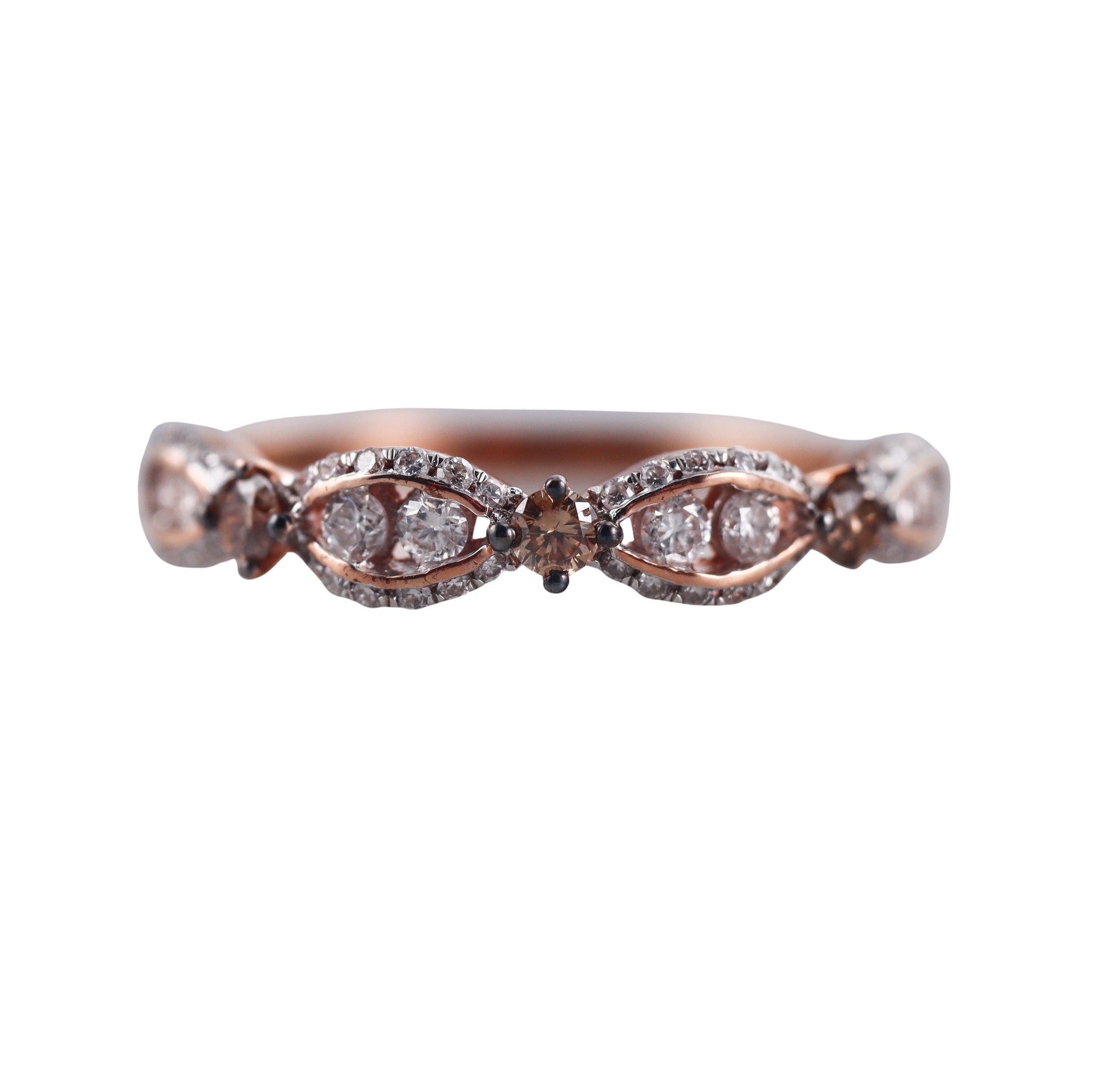 Kallati Rose Gold Diamond Ring Half Band
